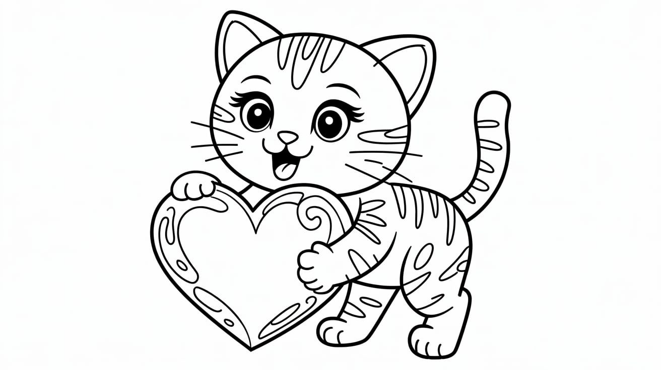 15+ Cute Cats Coloring Pages For Kids